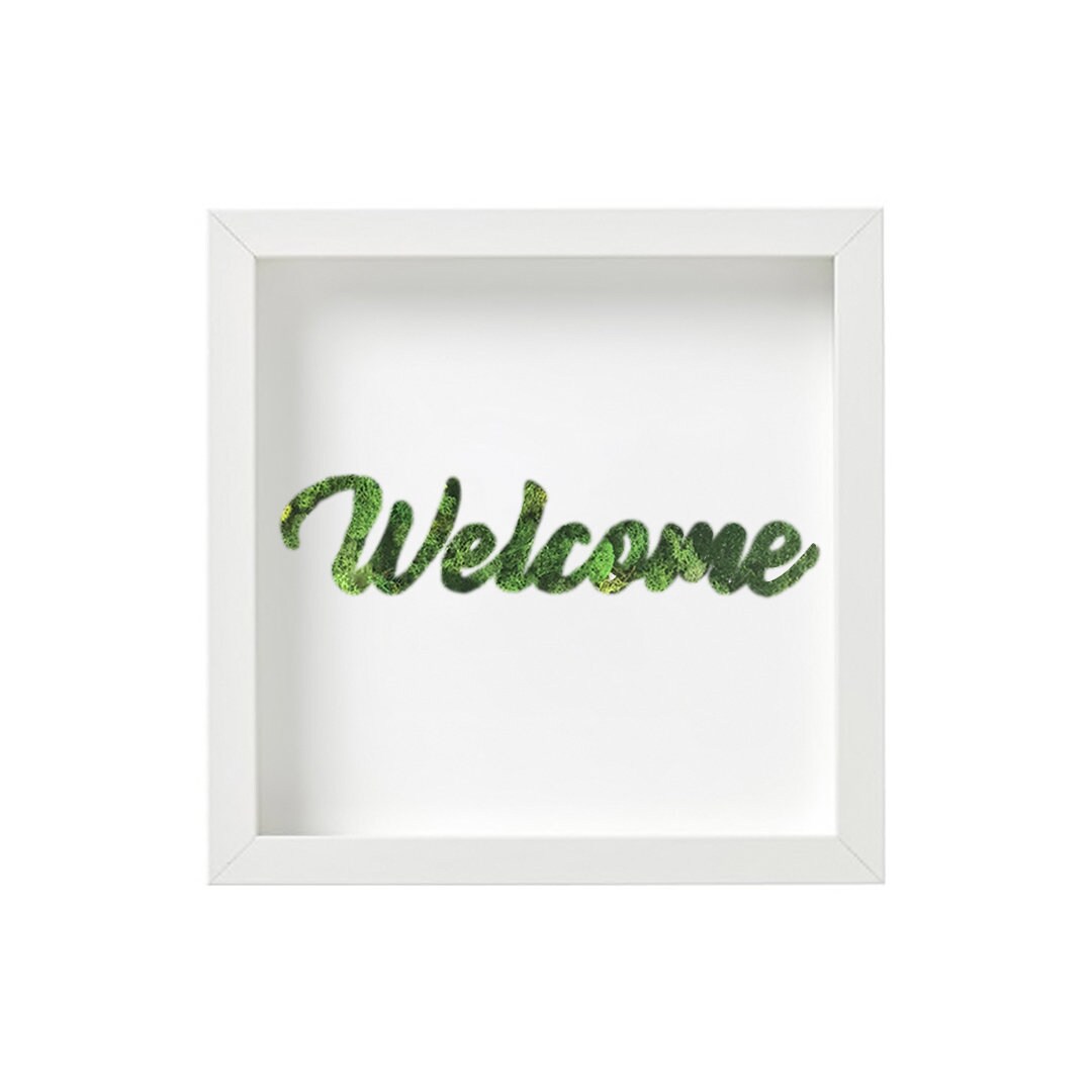 Moss 'welcome' Frame 9x9 or 12x12 - Etsy