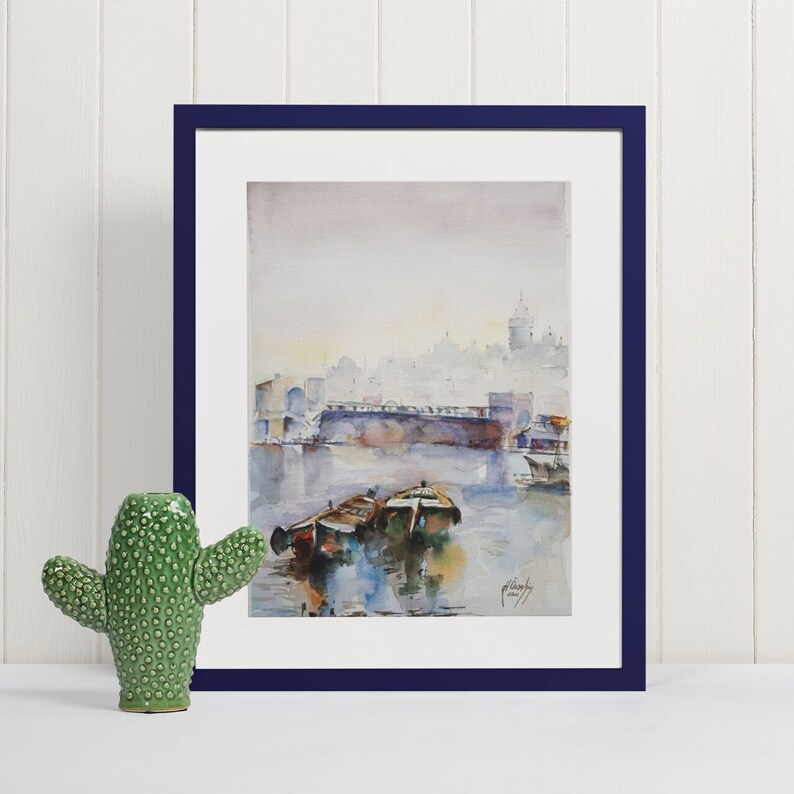 Istanbul Watercolor Painting, Original Watercolor Artwork, Watercolor ...