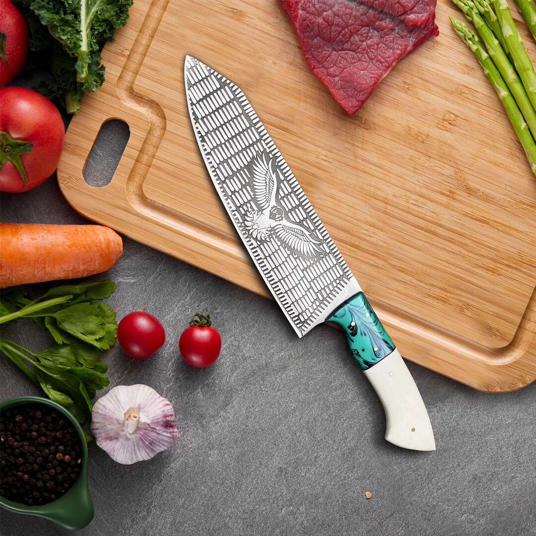 Stainless Steel Chef Knife, Handmade Chef Set, Eagle Pattern Kitchen ...