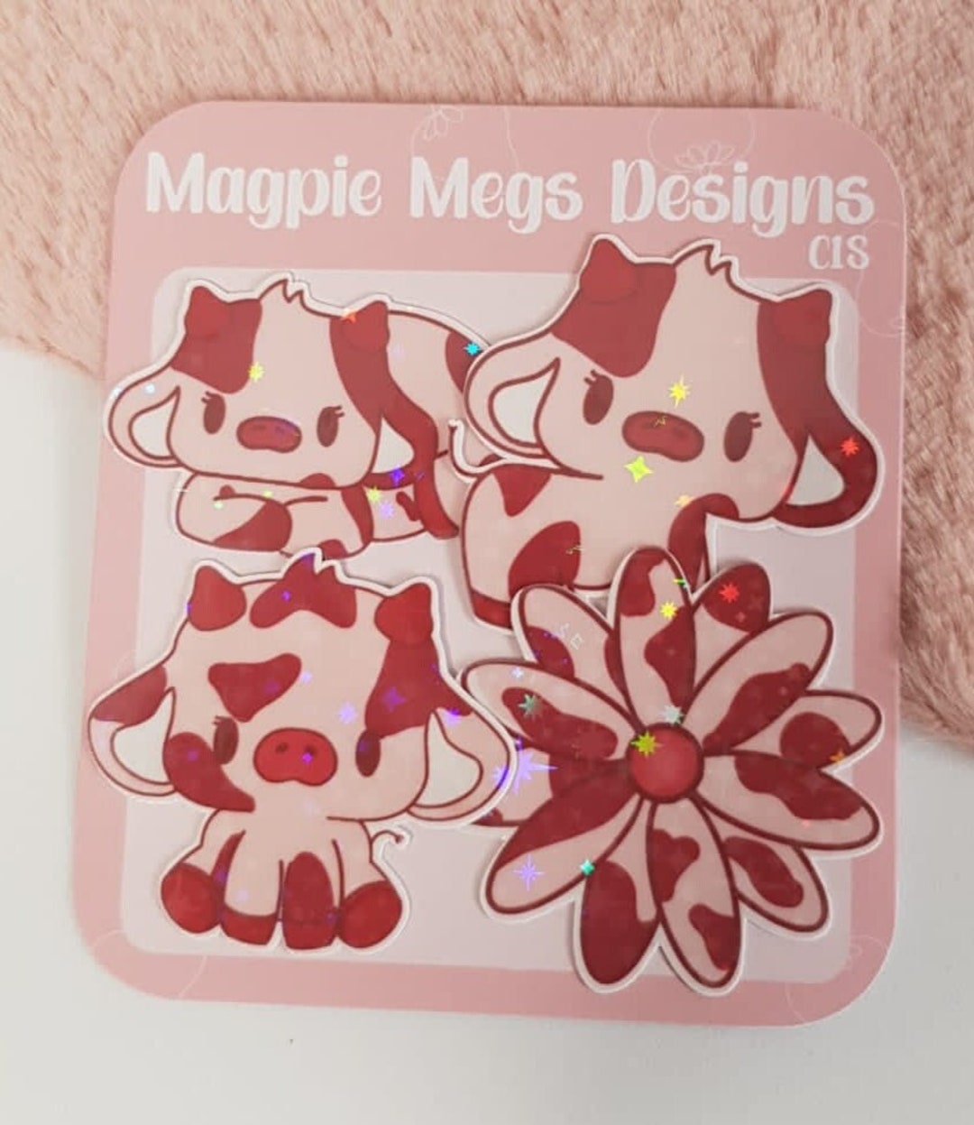 Cute Cow Sticker Pack - Etsy