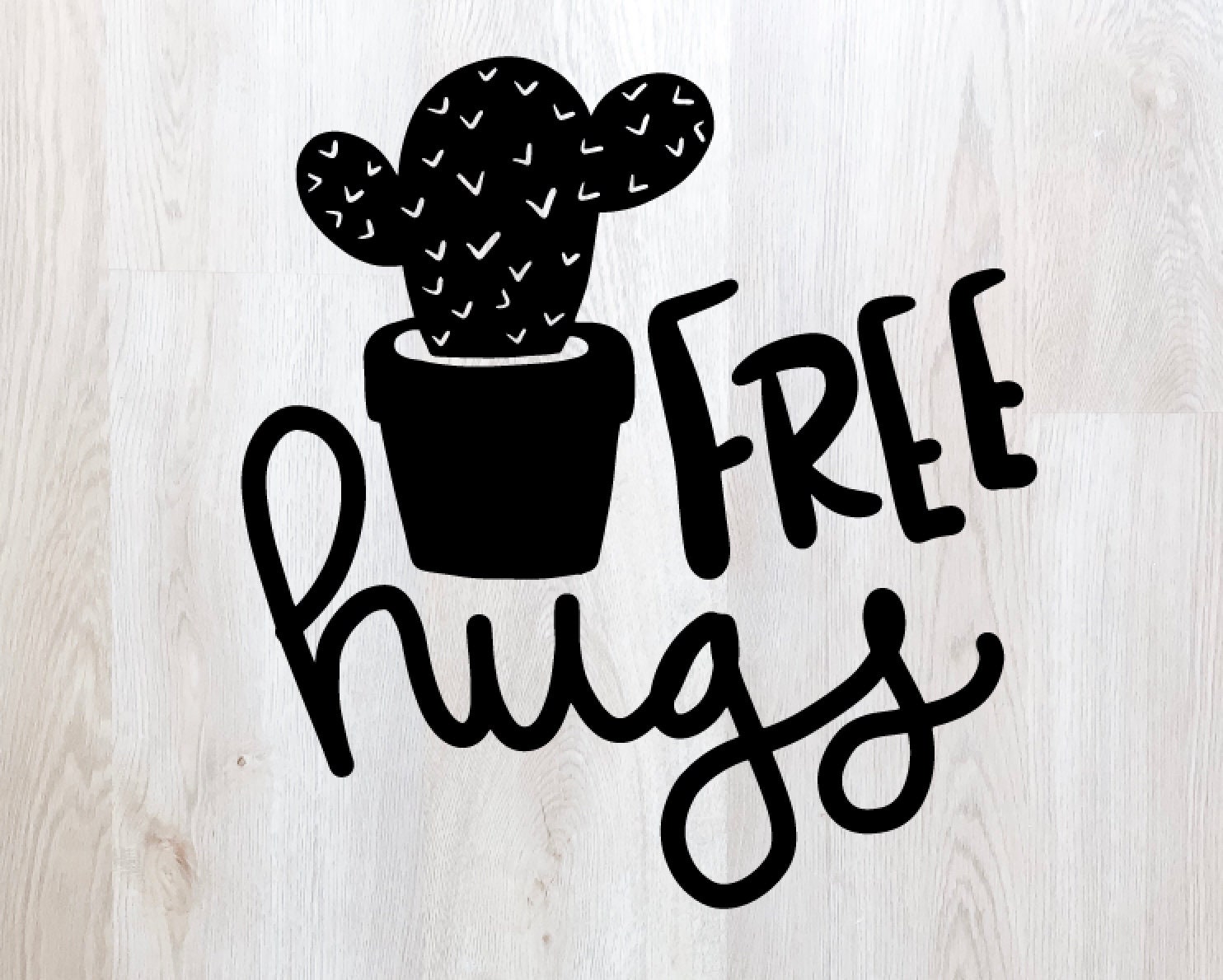 Cactus Free Hugs Clipart, Hand Drawn SVG File, Cactus Art, Dessert ...