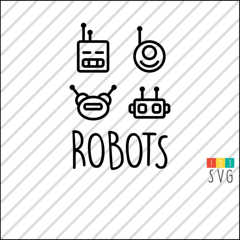 Robots SVG, Digital File, Instant Download - Etsy