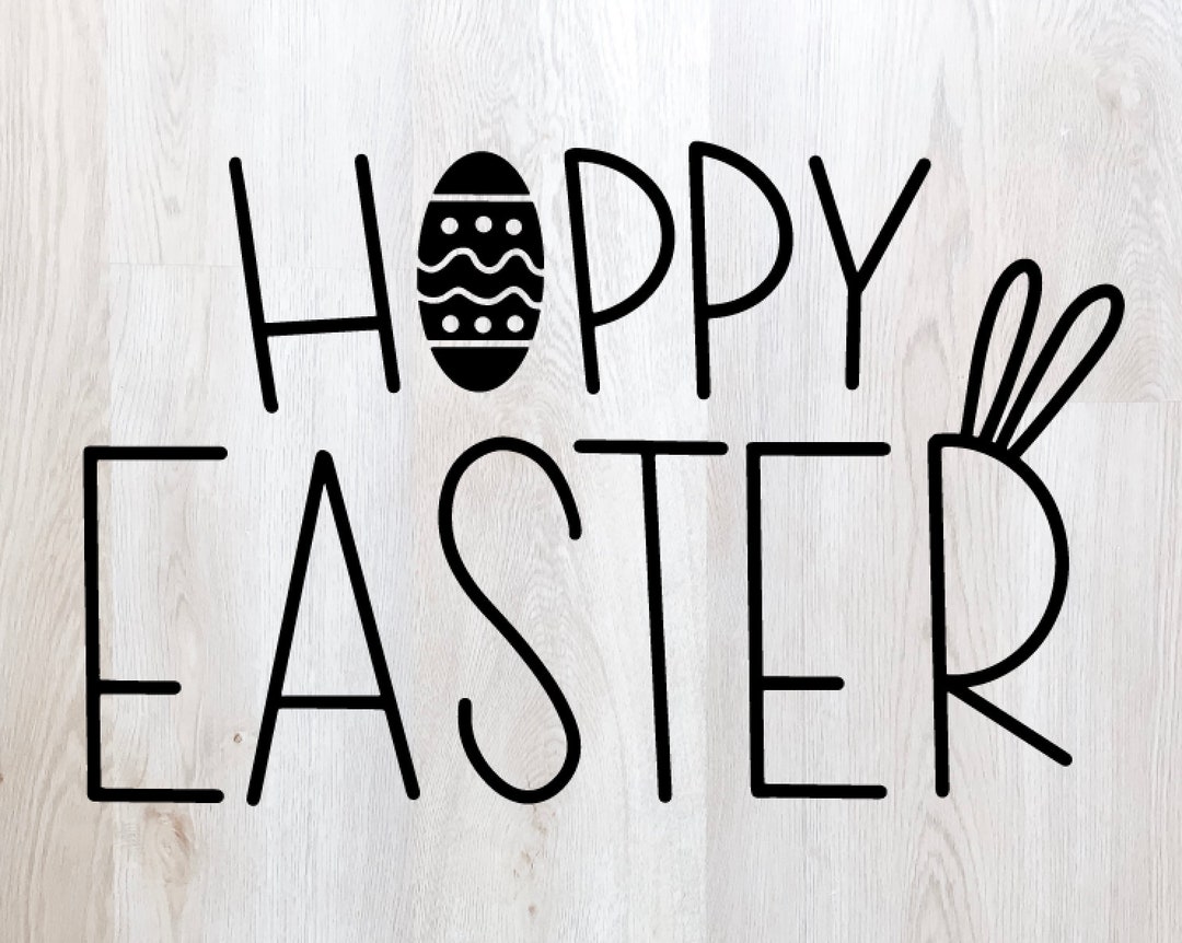 Hoppy Easter Clipart, Hand Drawn SVG File, Rabbit With Glasses, Vector ...