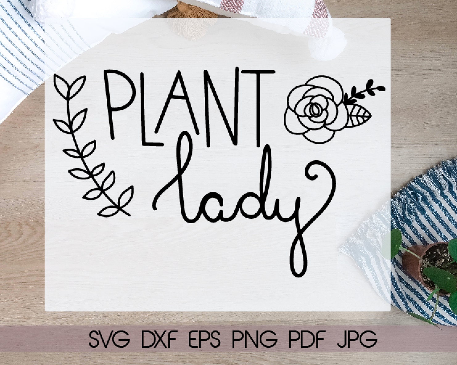 Plant Lady Clipart, Hand Drawn SVG File, Crazy Plant Lady Art, Plants ...
