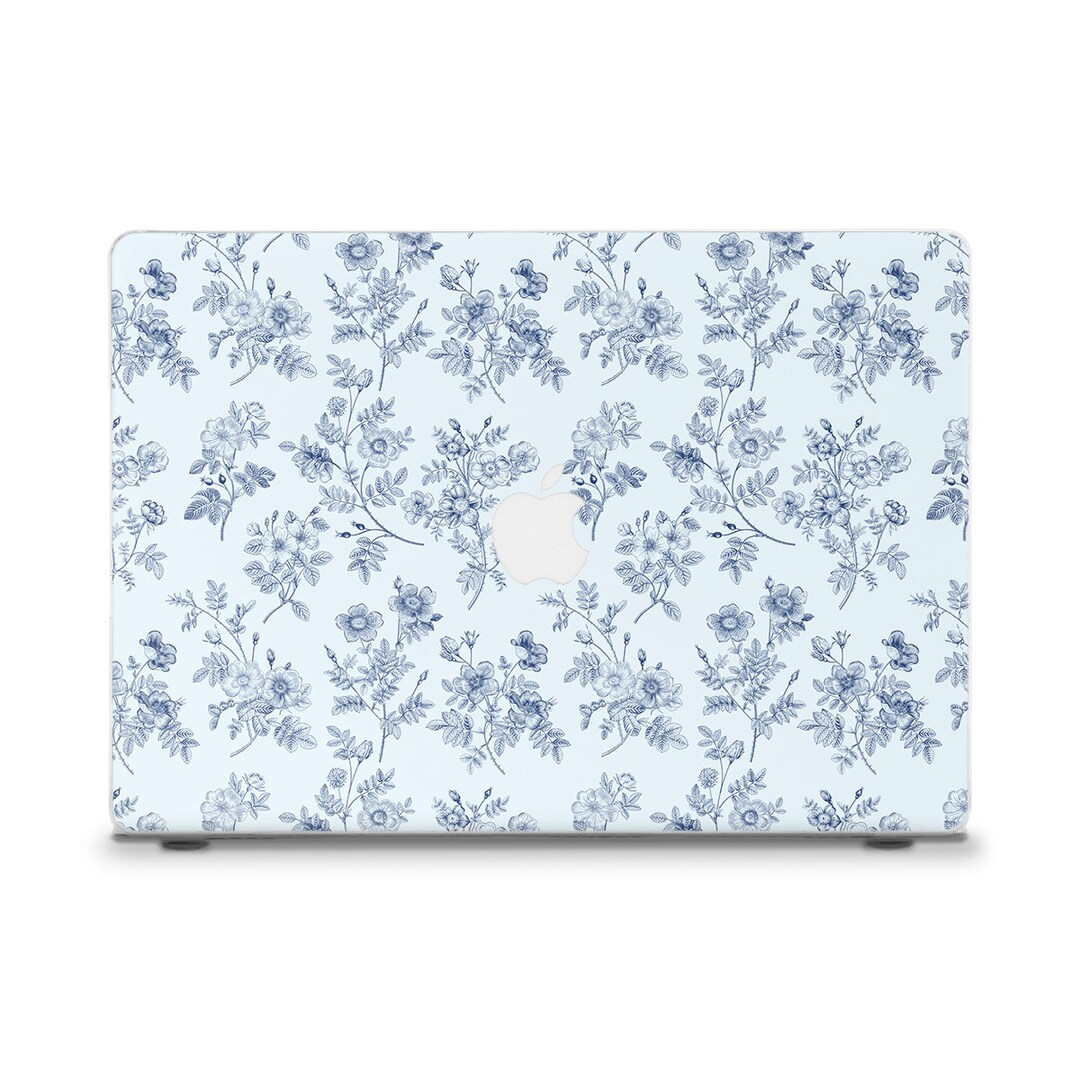 Aesthetic MacBook Case Blue Flowers MacBook Air 13 15 Inch M2 M3 ...