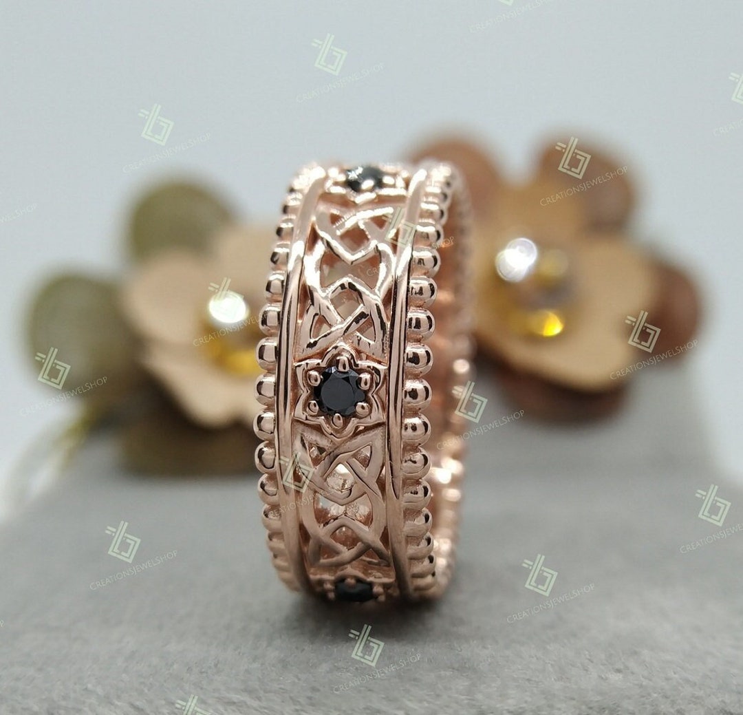 Celtic Wedding Band Antique Band,unique Celtic Knot Ring, Celtic ...
