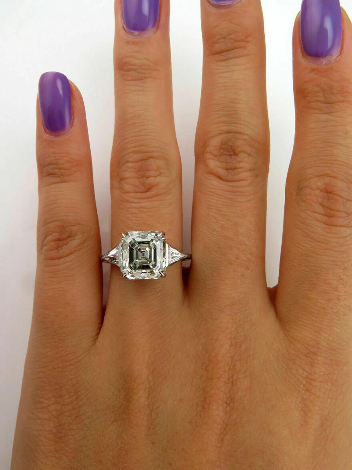 2.50 CT Asscher Cut Engagement Ring Asscher Cut Moissanite - Etsy