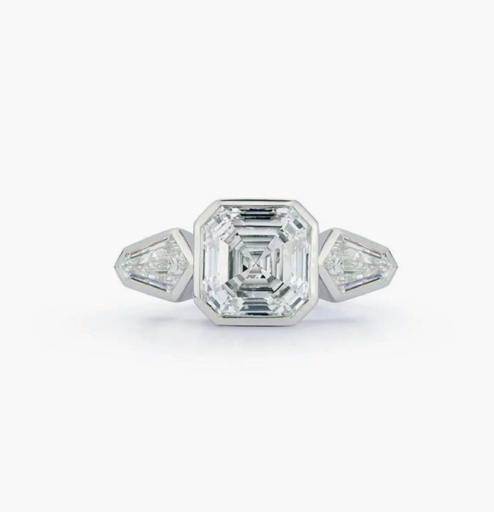 Vintage Asscher Cut Engagement Ring 3.0 Carat Asscher Cut - Etsy