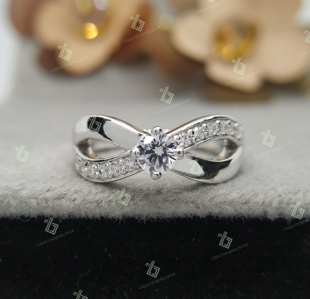 Cute Ribbon Statement Ring, 925 Solid Silver Dainty Love Knot Ring ...