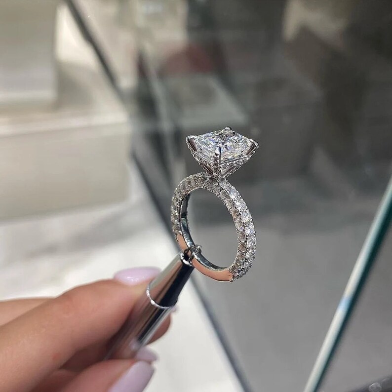 2.5 Ct Radiant Lab Diamond Engagement Ring Dainty Radiant - Etsy