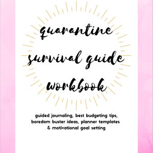 Quarantine Survival Guide Workbook, Quarantine Journal INSTANT DOWNLOAD ...