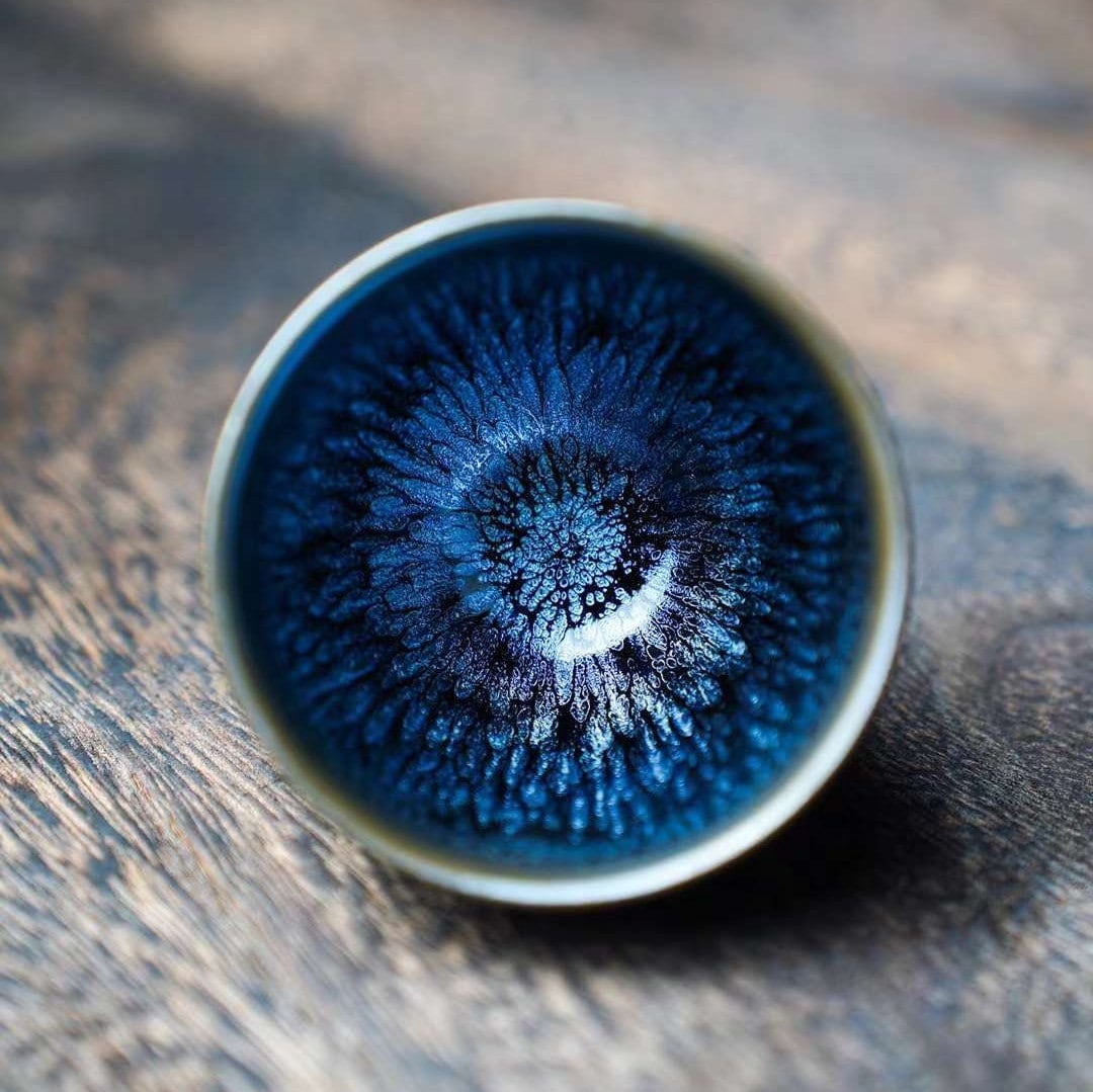 65mm/70ml Jianzhan Tenmoku Tea Cup,blue Oil Spot Tea Cup - Etsy