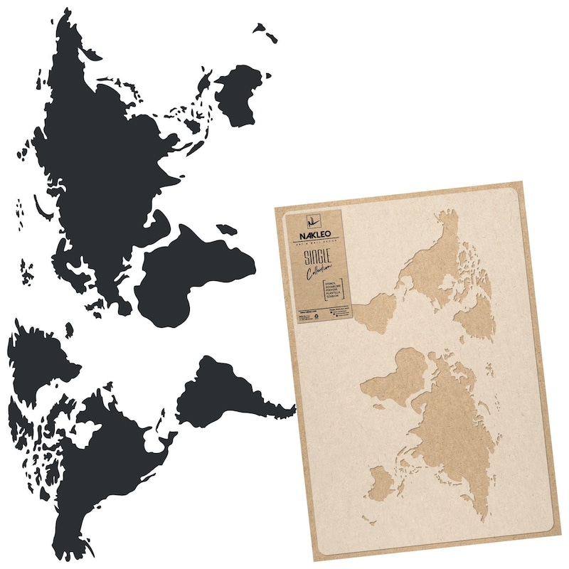 World Map Stencil - Etsy