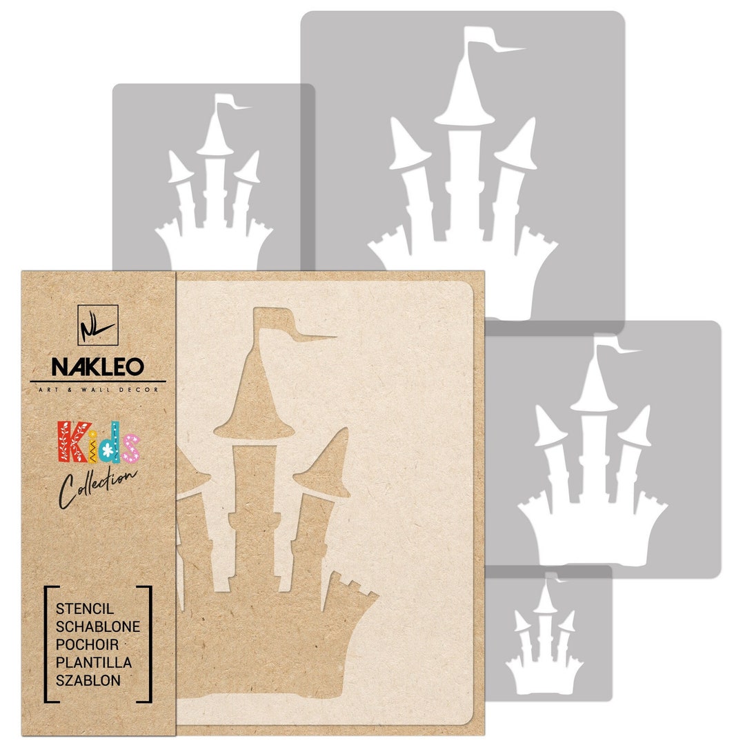 Castle Wall Stencil Set: Reusable Plastic Template for Kids Room Decor ...