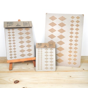 NAKLEO DIY Reusable Plastic Stencil - Diamonds Rhombus - Art Craft ...