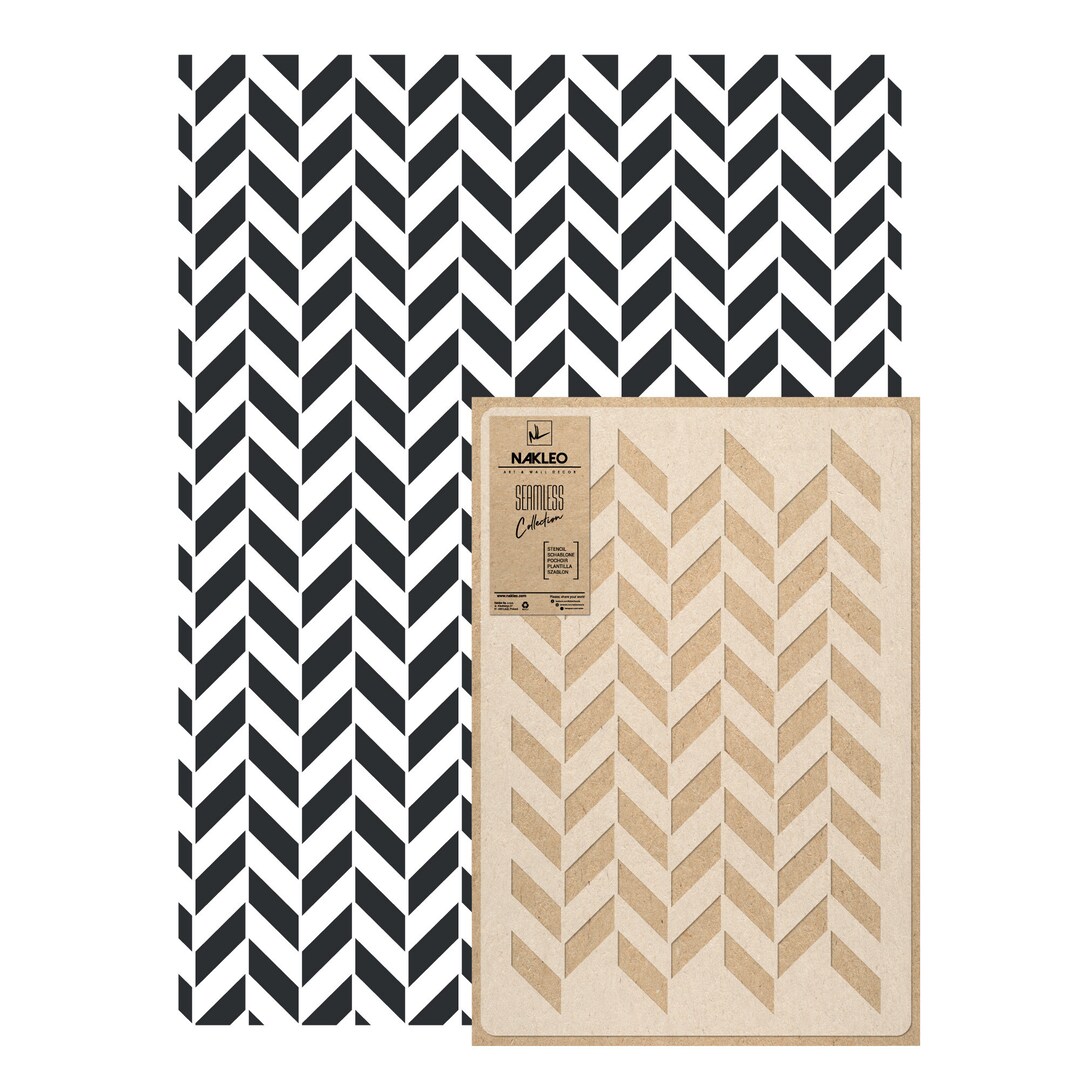 Herringbone Chevron Wall Stencil: Reusable Geometric Template (59x95 Cm ...
