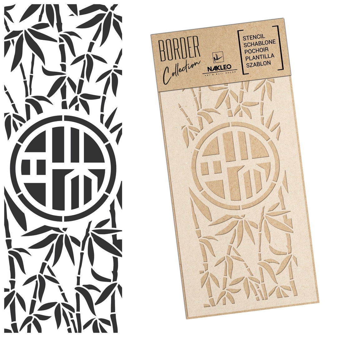 Bamboo Luck Border Painting Stencil: Reusable Art Nouveau Template - Etsy