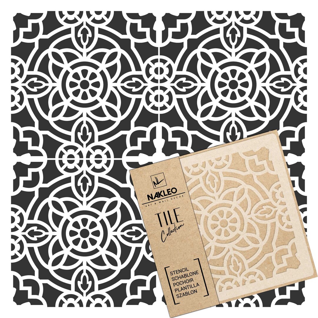 Tile Painting Stencil - 10x10 Cm to 60x60 Cm - Zaida Spanish Moorish ...