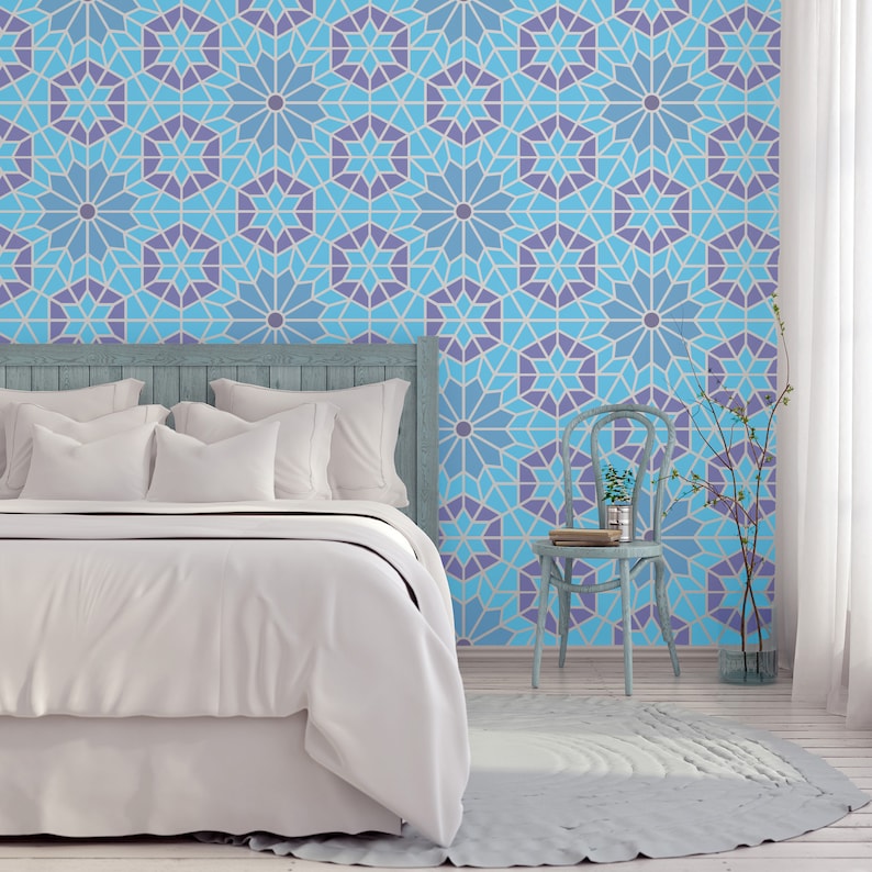 Moroccan Geometric Wall Stencil: Tangier Reusable Template (59x95 Cm ...