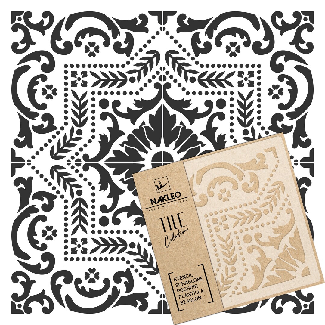 Tile Painting Stencil - 10x10 Cm to 60x60 Cm - Pinela Spanish Moorish ...