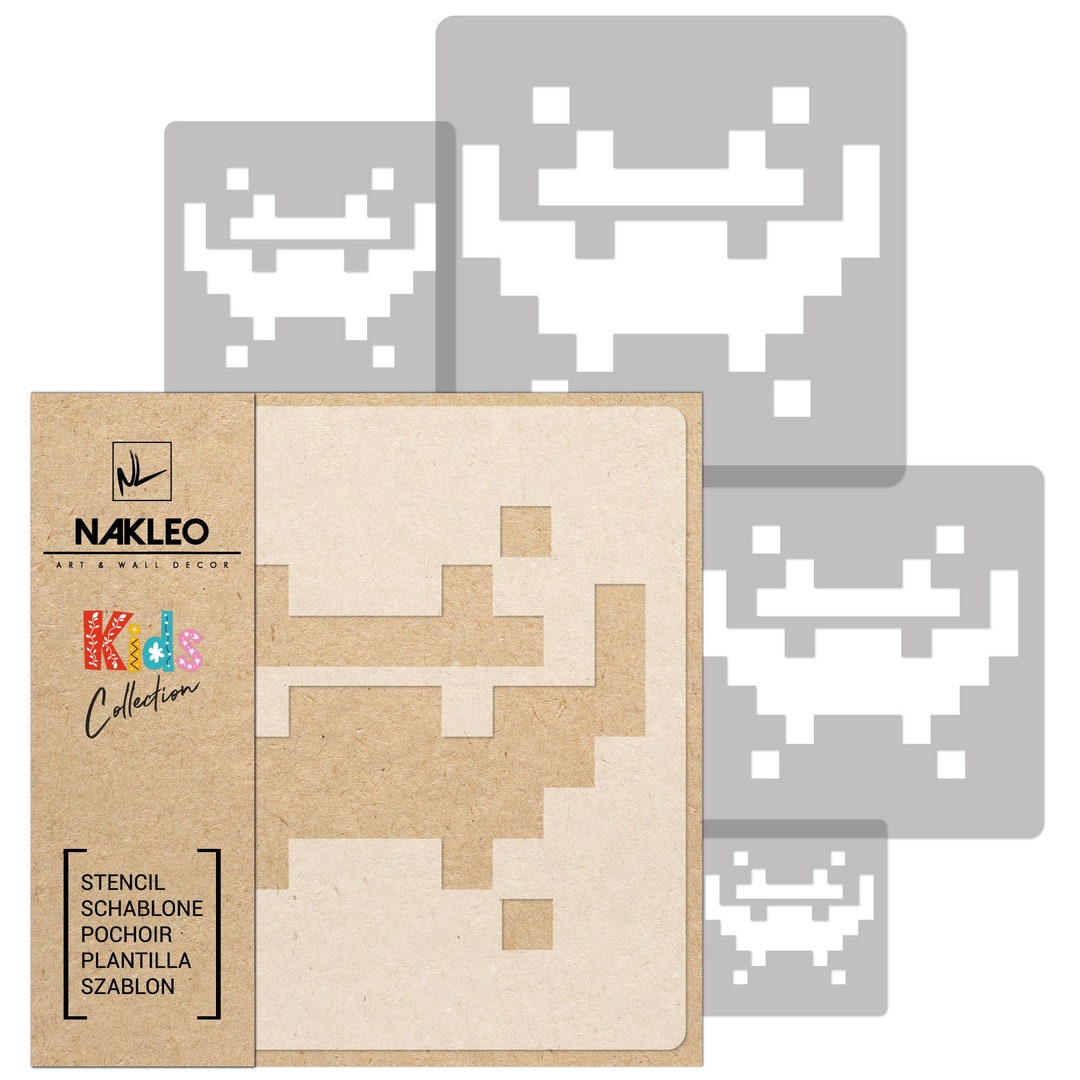 5 Pcs SPACE INVADERS Large Wall Stencil for Painting Reusable, Plastic ...