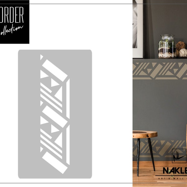 Geometric Stencil Wall Border - Etsy