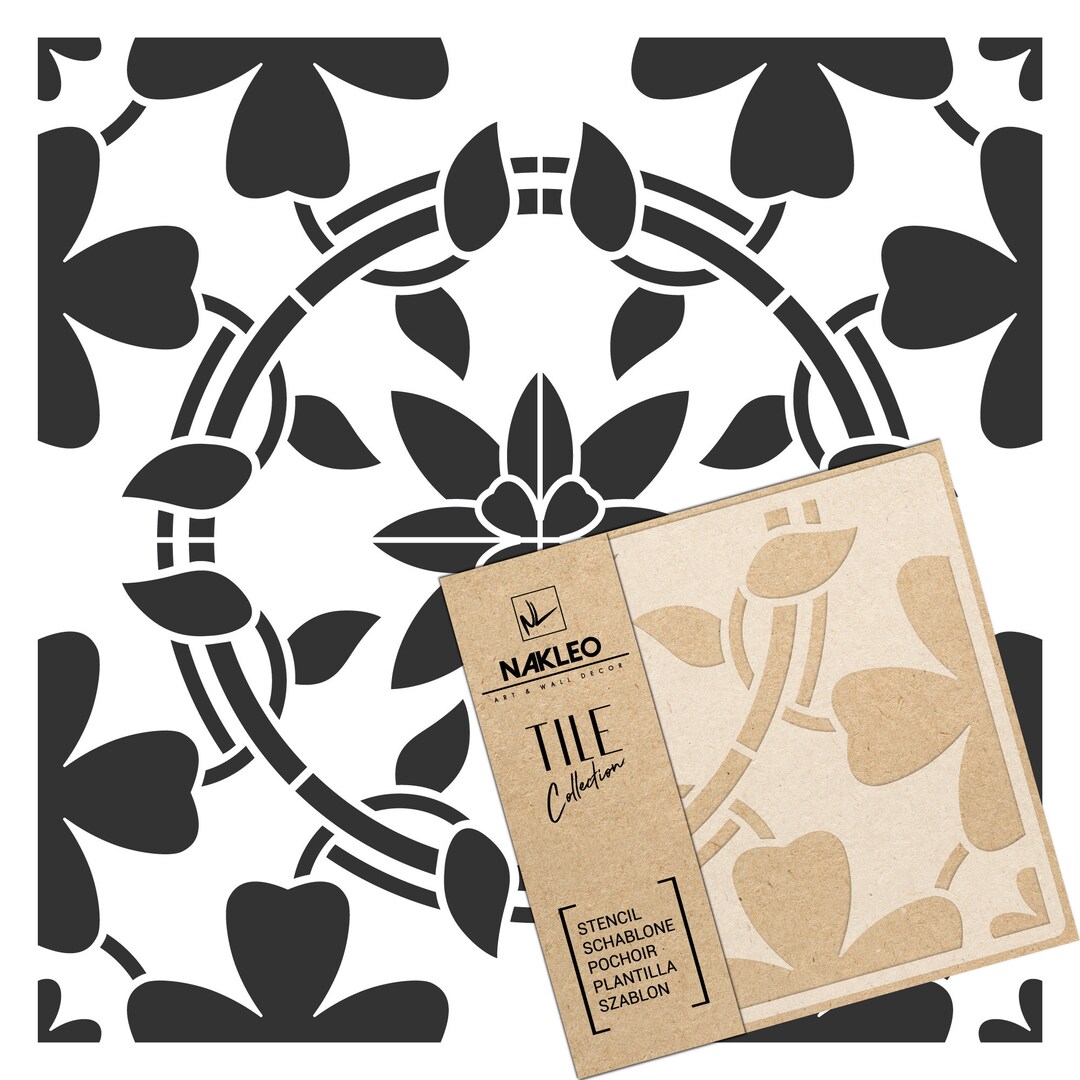 Tile Painting Stencil - 10x10 Cm to 60x60 Cm - Manresa Flower Circle ...