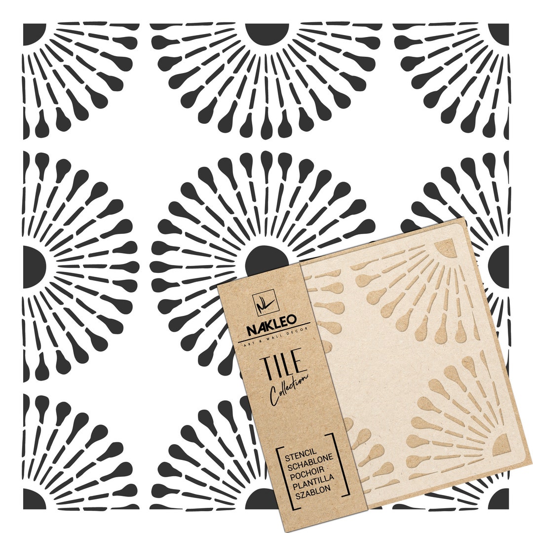 Dandelion Tile Stencil: Reusable Floral Floor & Patio Template - Etsy