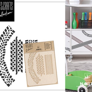 DIY Reusable Plastic STENCIL // A3 A4 A5 Car Wheel Tire Track // Craft ...