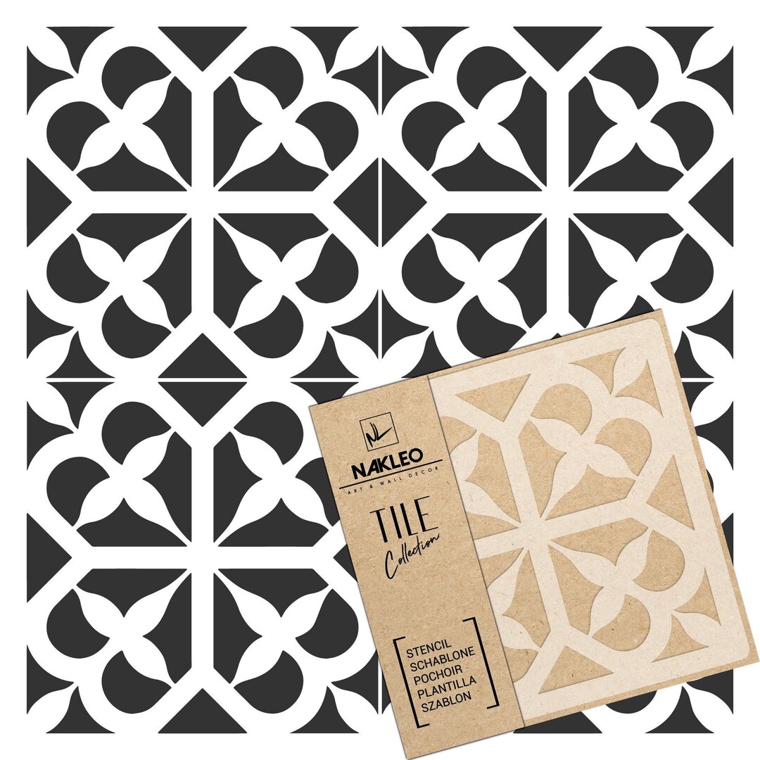 Tile Painting Stencil - 10x10 Cm to 60x60 Cm - Avola Spanish Moorish ...