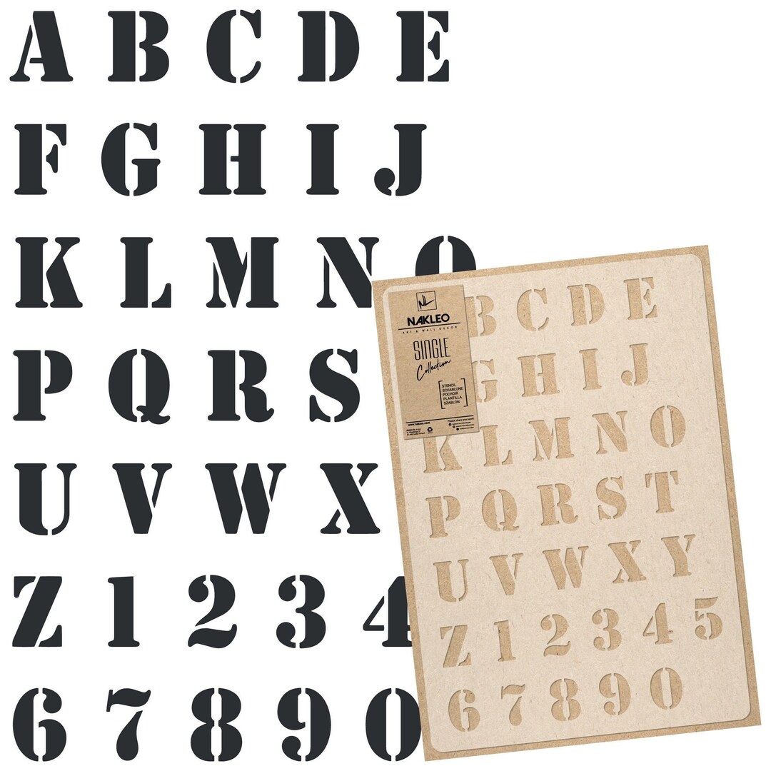 Large Wall Stencil for Painting - Letters, Numbers - Reusable, Plastic ...