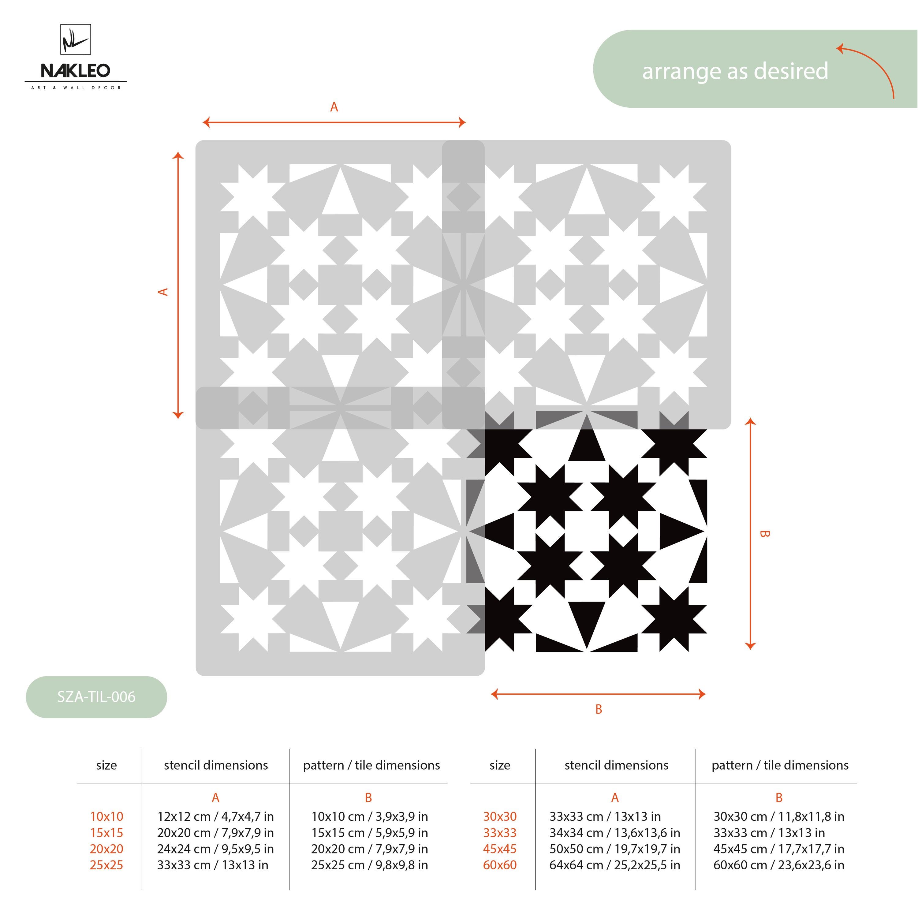 Moroccan Tile Painting Stencil: Reusable Moorish Floor Template - Etsy