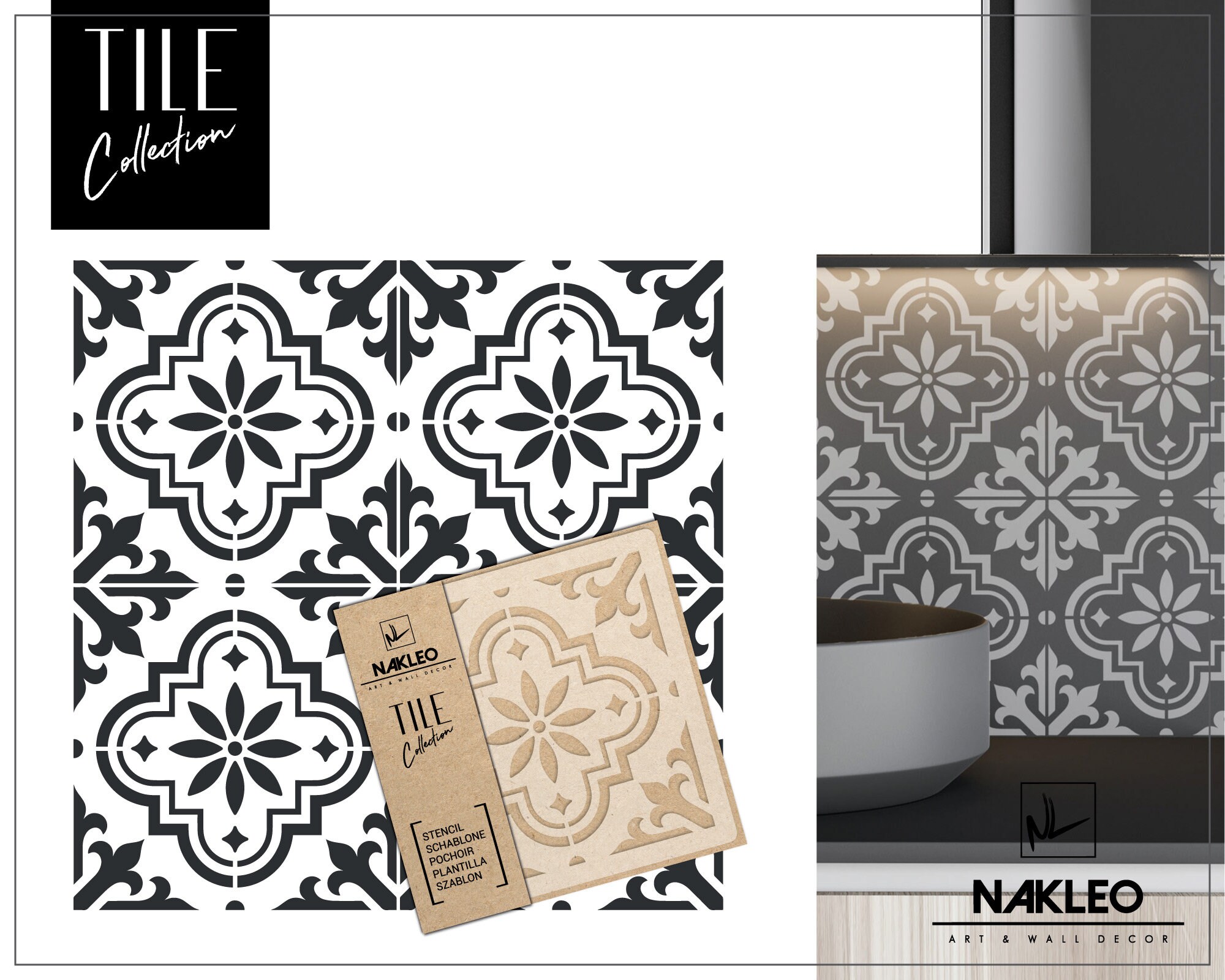 VALETTA Tile Reusable Plastic Stencil // Moroccan Geometric // - Etsy