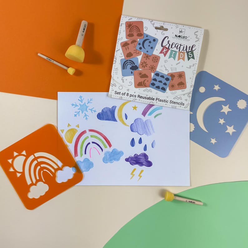 Weather Stencil Set for Kids: Reusable Plastic Art Templates - Etsy ...
