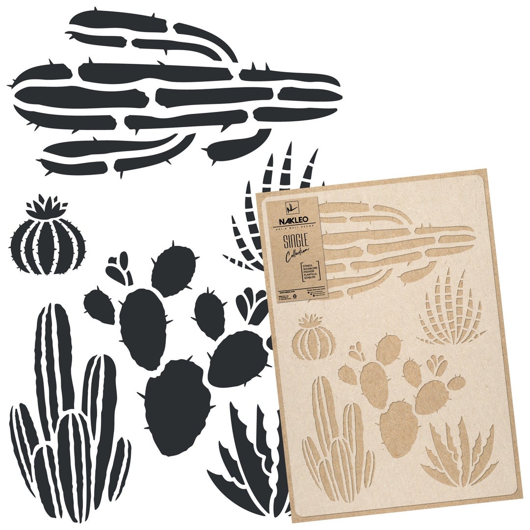 Large Wall Stencil for Painting - Cactus, Desert - Reusable, Plastic ...