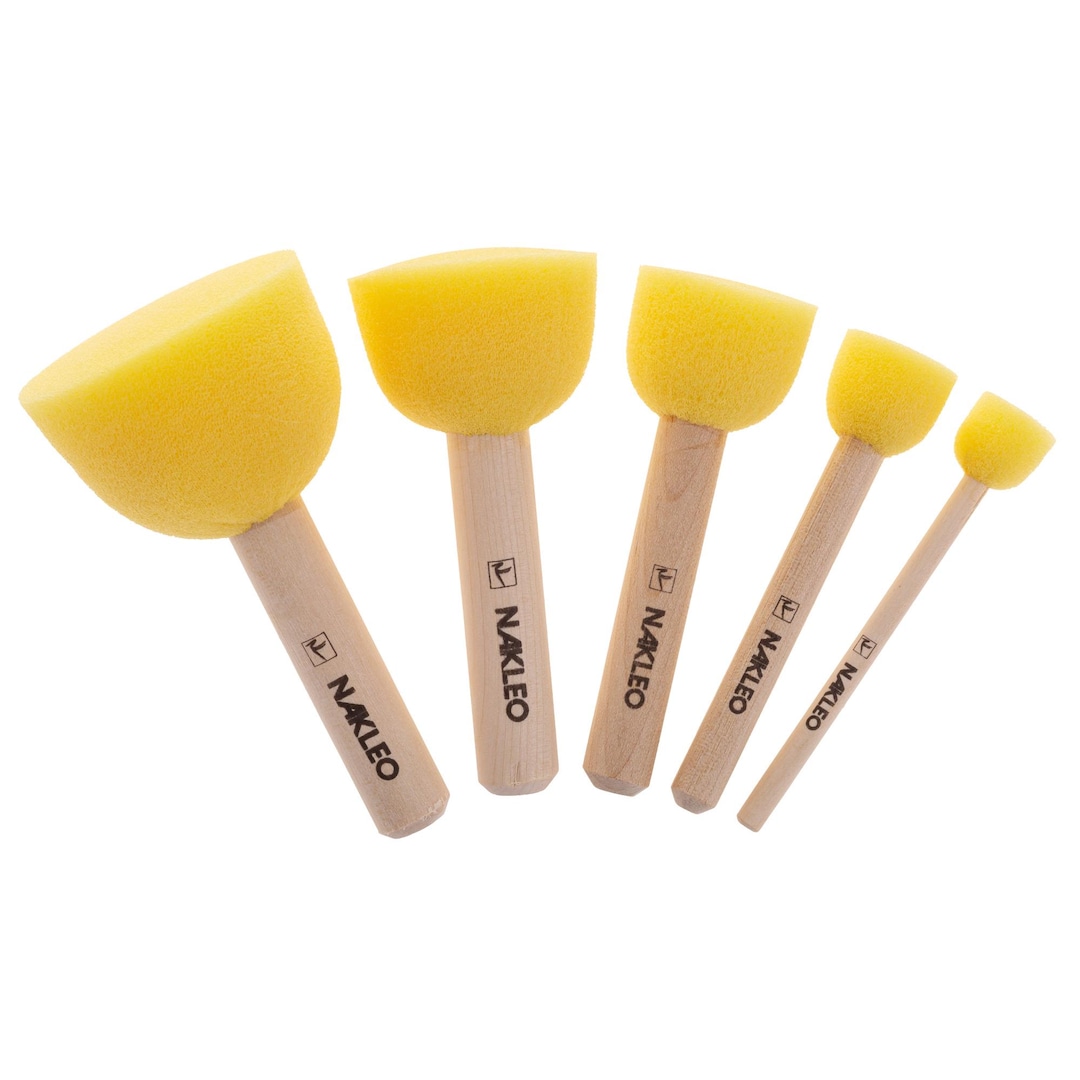 5 Pcs Foam Stencil Stippling Brush Set - Sponge Stippler - 10-20-25-40 ...