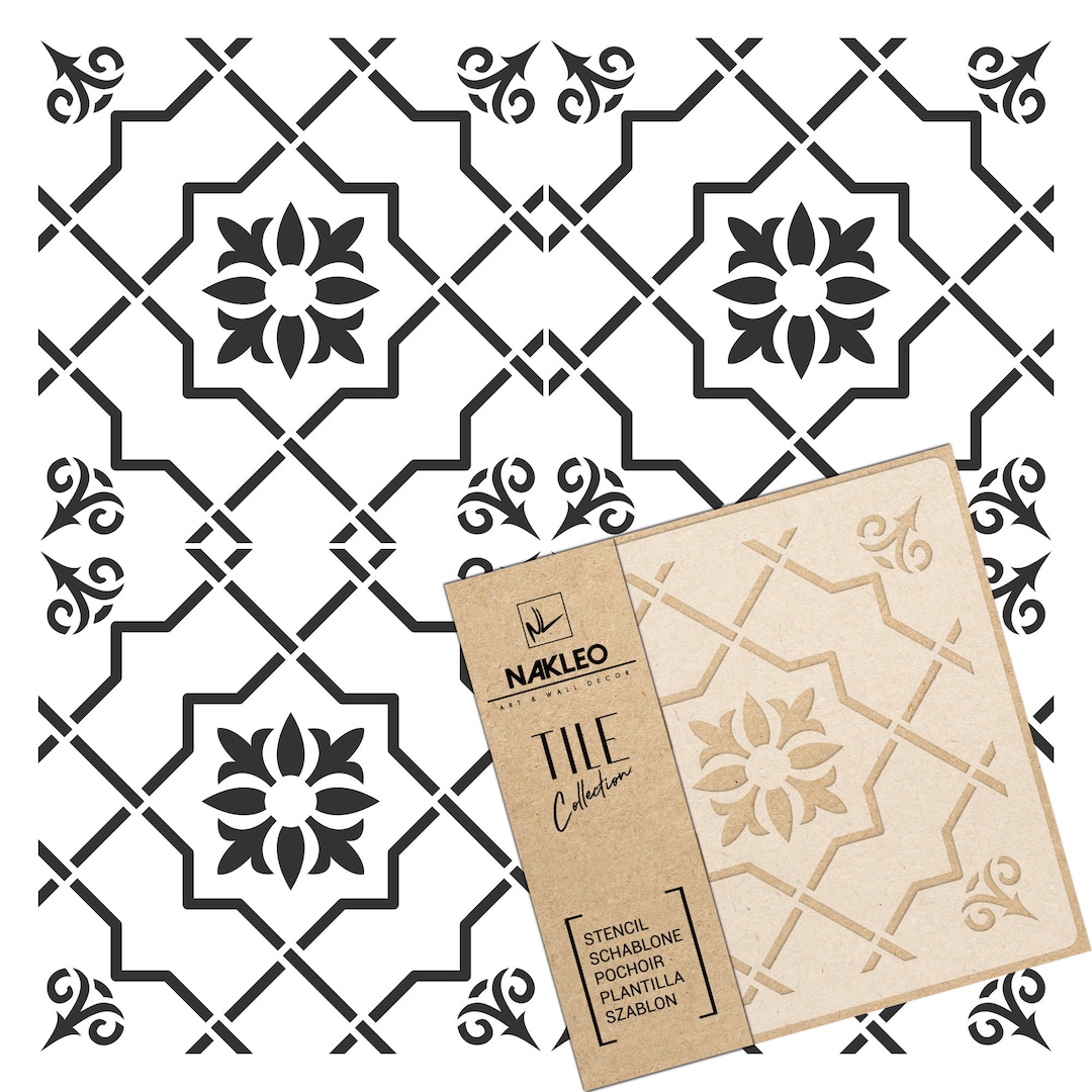 Tile Painting Stencil - 10x10 Cm to 60x60 Cm - Aveleda Spanish Moorish ...