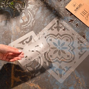 Tile Painting Stencil - 10x10 Cm to 60x60 Cm - Soria Geometric Square ...