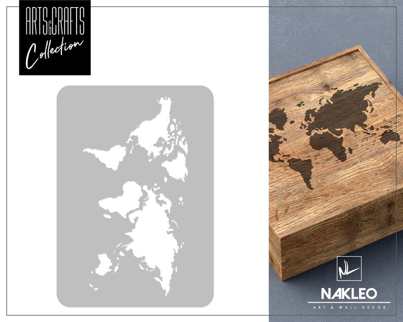 DIY Reusable Plastic STENCIL // A3 A4 A5 Craft World Map // - Etsy