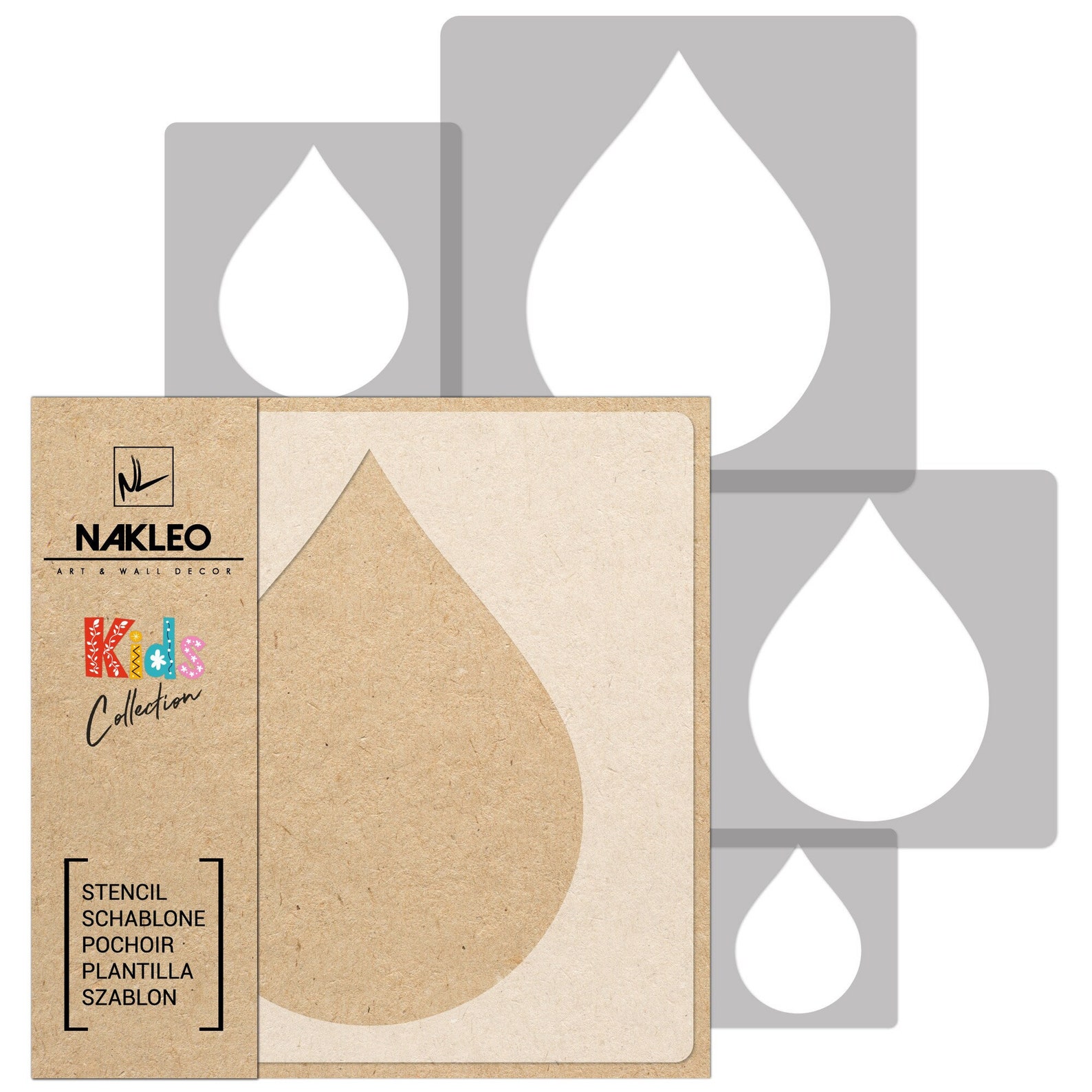 5 Pcs DROP Large Wall Stencil for Painting Reusable, Plastic Template ...