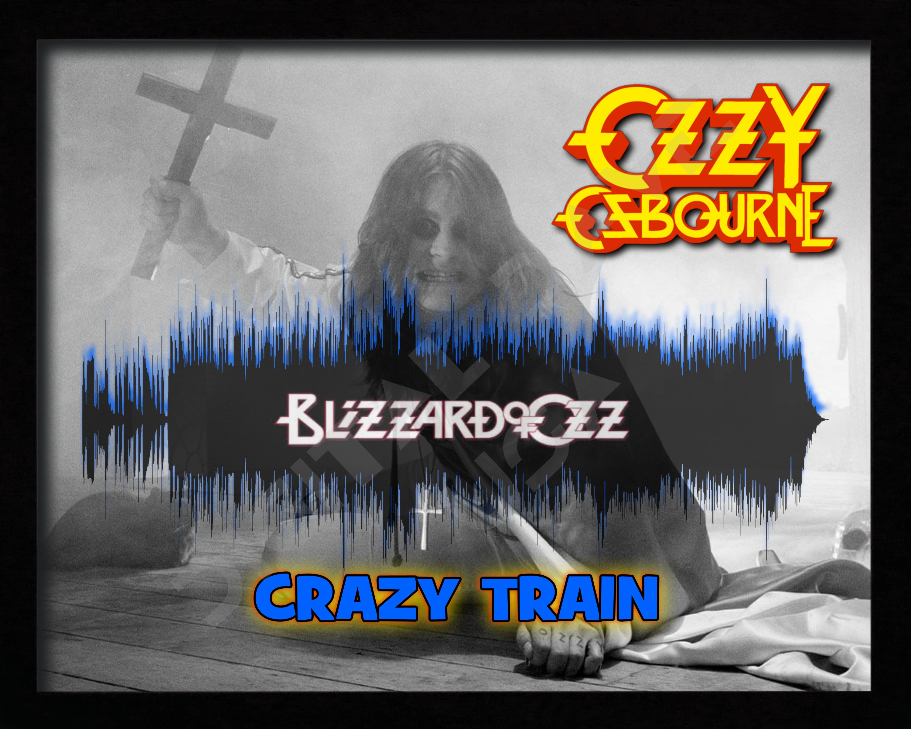 Crazy Train by Ozzy Osbourne Blizzard of Ozz 8"x10" Sound Wave Art ...
