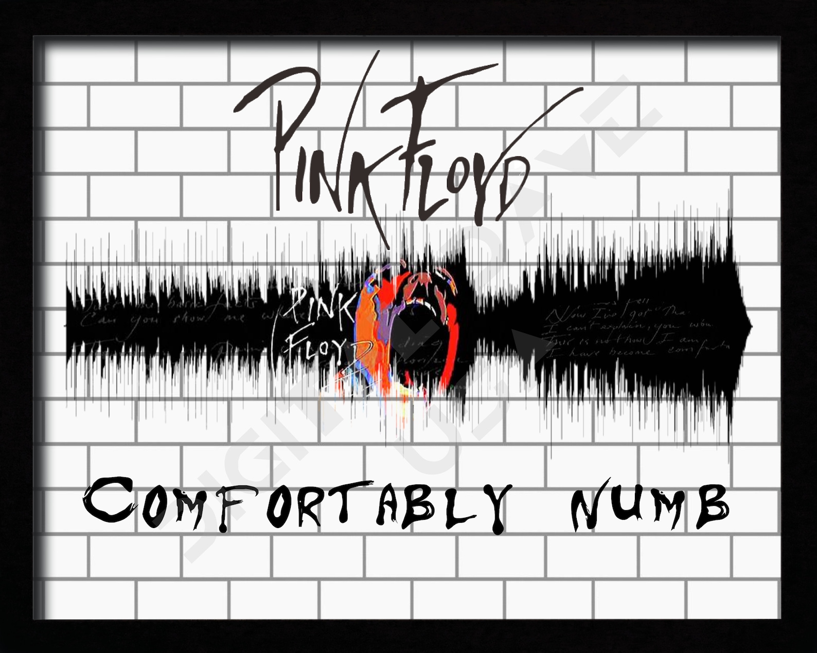 Comfortably Numb by Pink Floyd 8"x10 » Sound Wave Art Digital Download ...