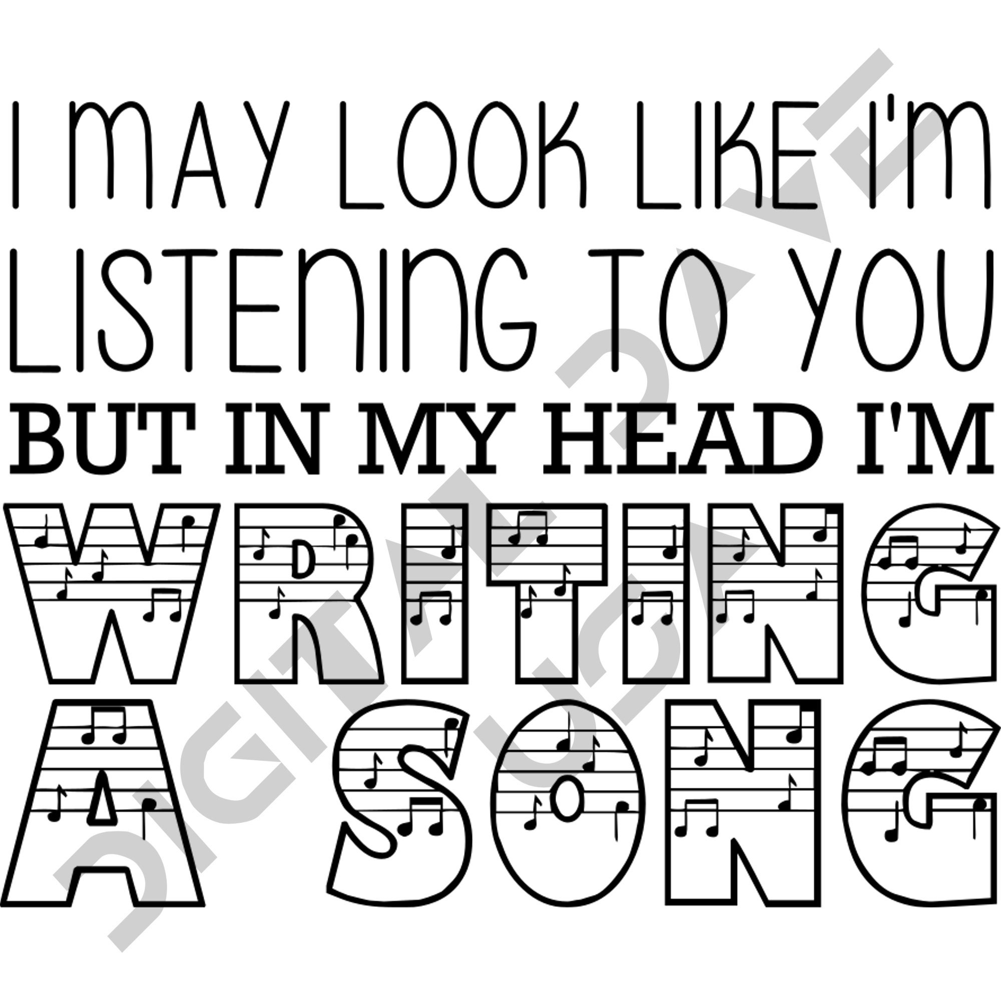 INSTANT SVG + PDF (+trans .png) Writing A Song - Scalable Vector ...