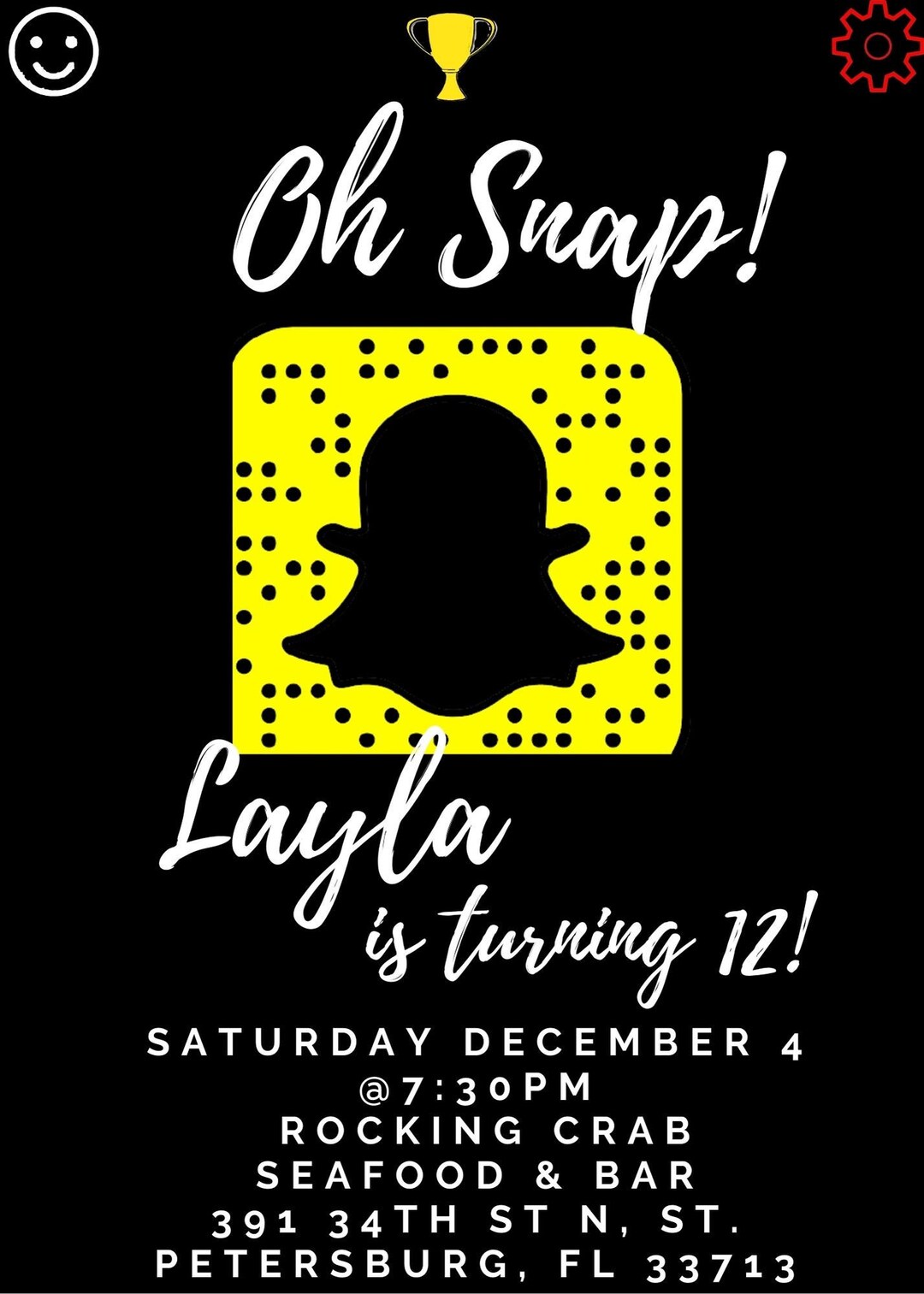 Snapchat Invitation - Etsy