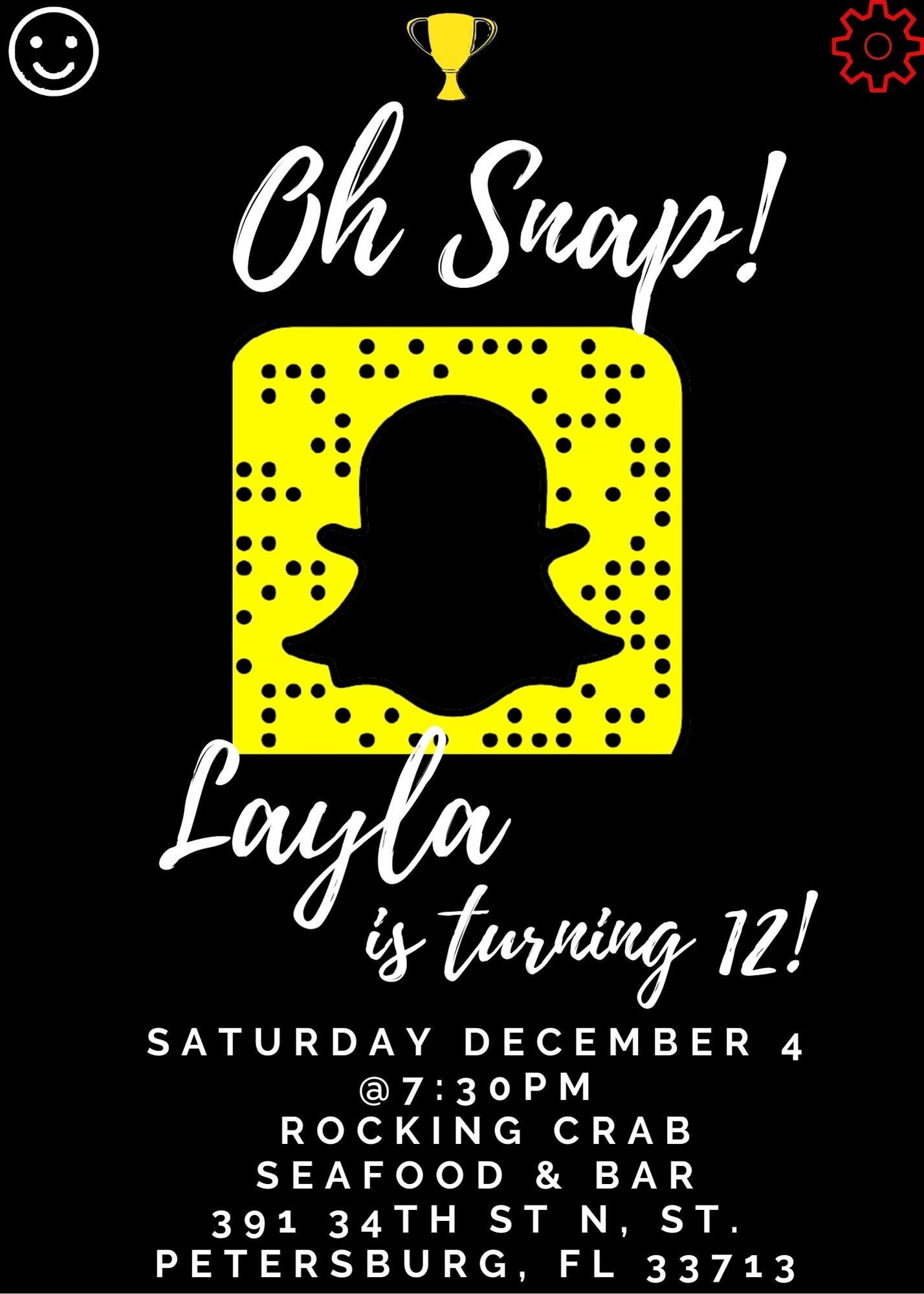 Snapchat Invitation - Etsy