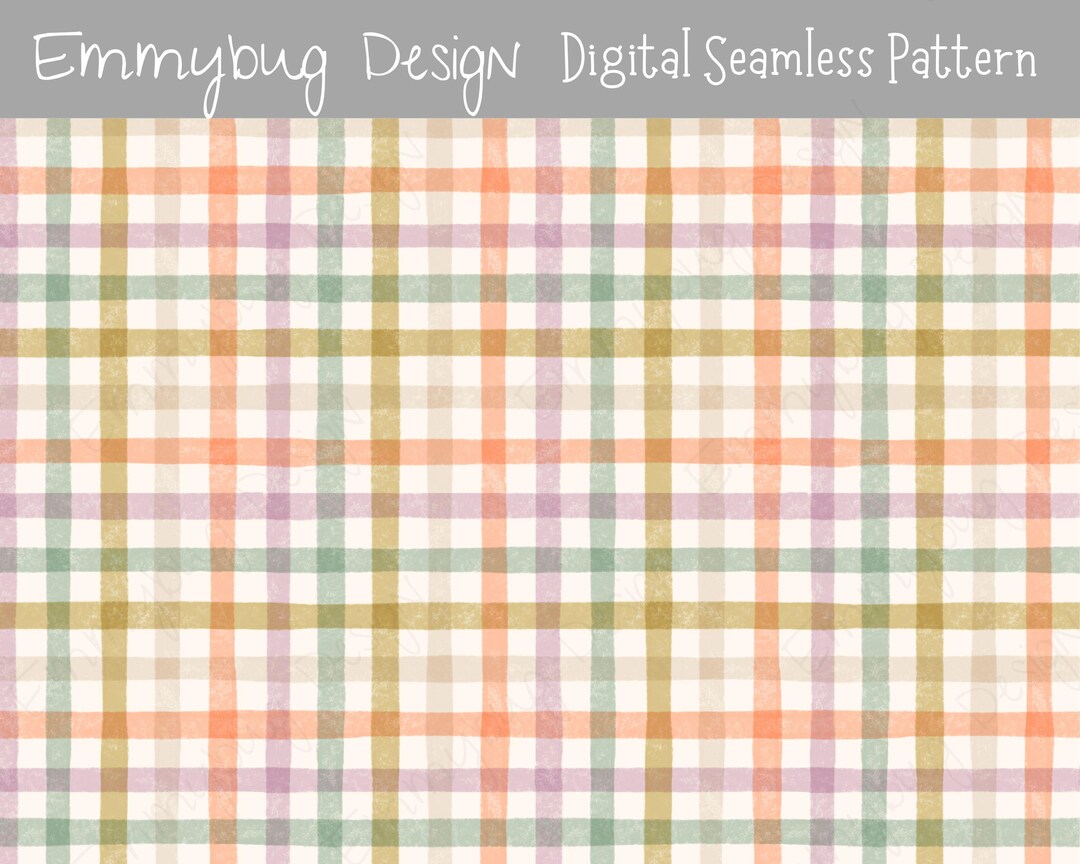 Spring Plaid Gingham Seamless Pattern | Spring Plaid Digital Seamless ...