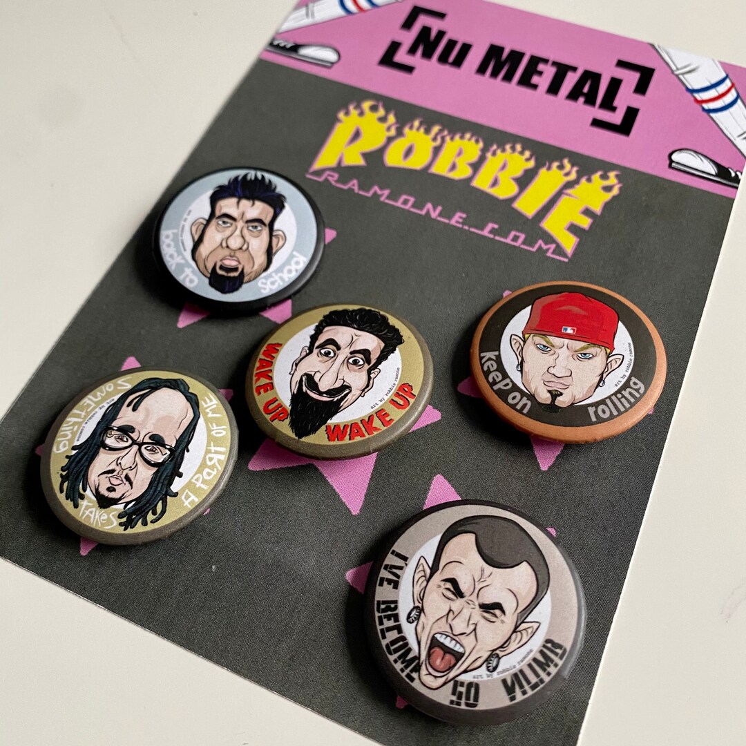 Nu Metal Badges Set, Nu Metal Music Pins, Nu Metal Rap Buttons, Nu ...