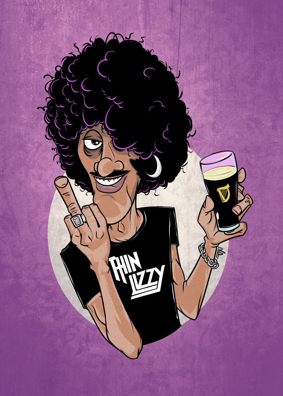 Thin Lizzy Art Print Thin Lizzy Poster Phil Lynott | Etsy Denmark