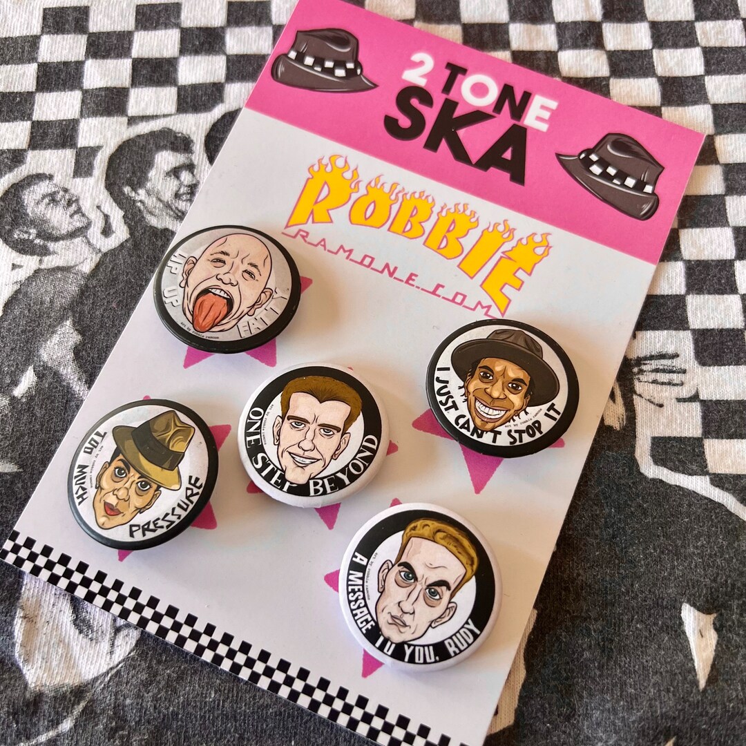 2 Tone Ska Badges Set, Ska Rocksteady Music Pins, Ska Reggae Buttons ...