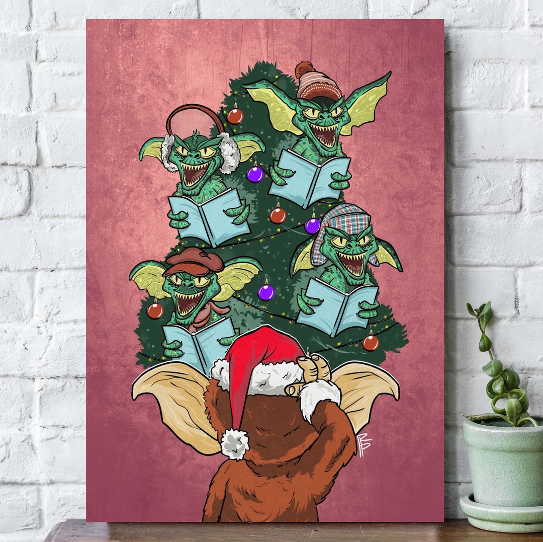 Gremlins Art Print, Gremlins Wall Print, Merry Christmas Poster ...